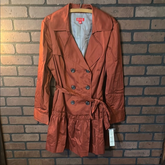 Elle | Jackets & Coats | Elle Womens Rust Doublebreasted Coat | Poshmark